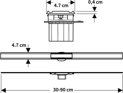 Geberit 154.458.00.1 - Odtokový žlab CleanLine 90x4,7 cm nerez