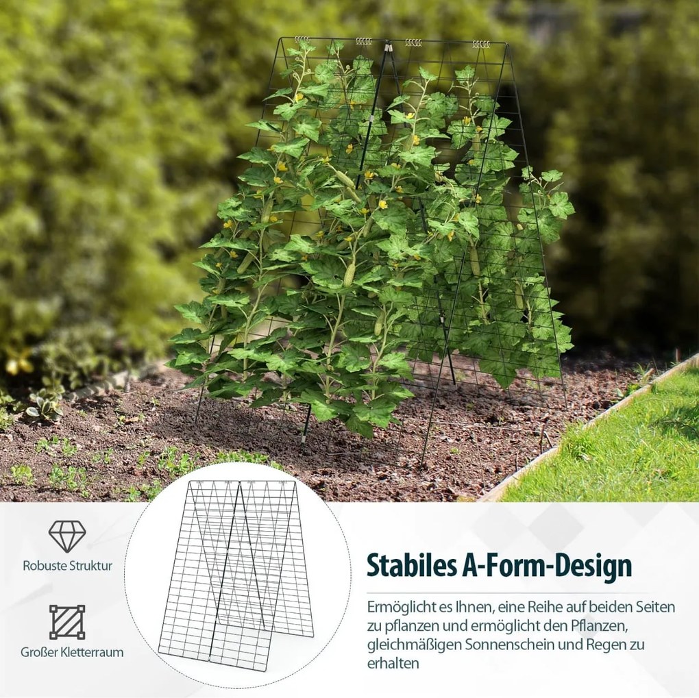 Costway 2dílná podpěra zelená Garden Trellis pro popínavé rostliny, zelený