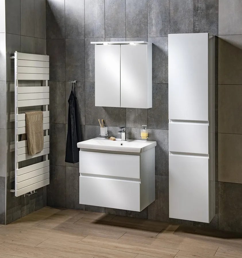 Aqualine Aqualine, ALTAIR vysoká skříňka s košem 40x184x31cm, bílá, AI185R