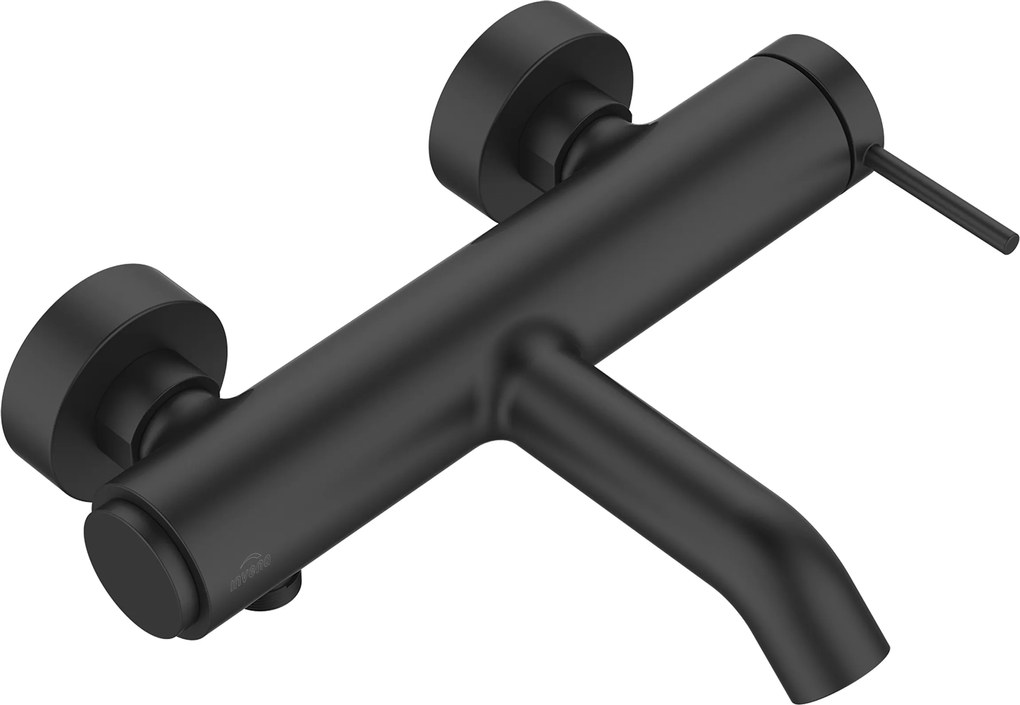 Invena Kalitea, nástěnná vanová baterie 150mm, černá matná, INV-BW-72-004-V