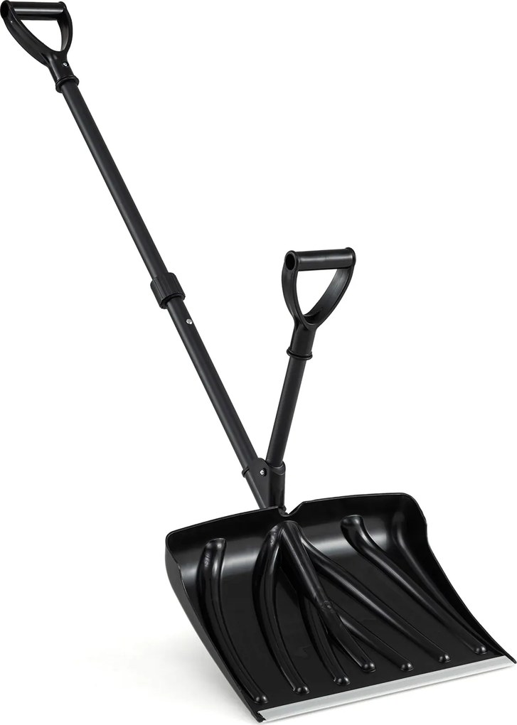 Costway Lopata na sníh 135 cm s pomocnou rukojetí, černá