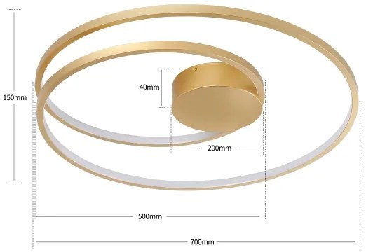 Brilagi- LED Stmívat. stropní svítidlo TWISTER LED/75W/230V pr. 70 cm zlatá +DO