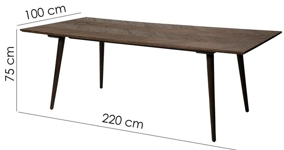 Jídelní stůl v dekoru jilmu 100x220 cm Bone – DAN-FORM Denmark