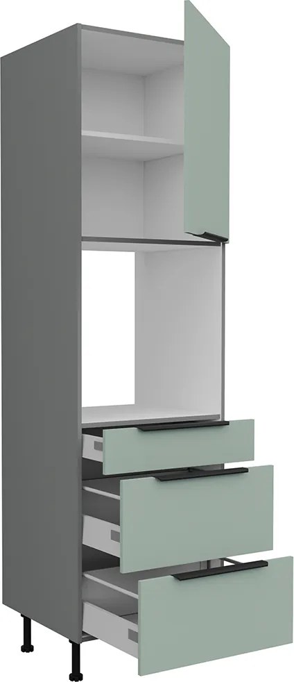 ARIA sa | vysoká skříňka 60 DPS-215 3S1F na vestavnou troubu | PREMIUM BOX | 60 cm | ANTI FINGERPRINT povrch | antracit/aquamarine