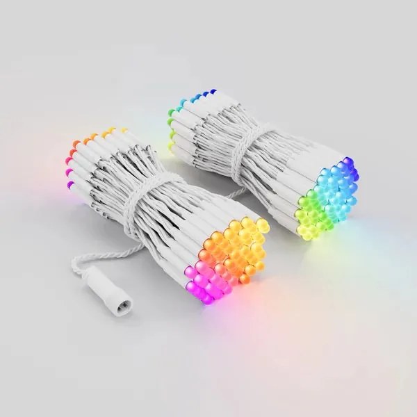 Barevná světýlka venkovní Twinkly strings 25 m Dual Pro, 2× 125 LED RGB, bílý kabel, IP44, 2× 12,5 m
