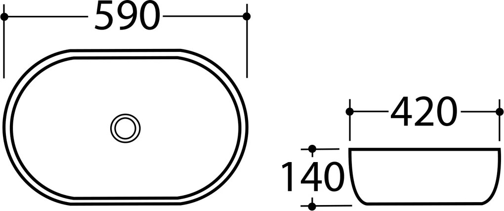 Sapho DALMA 59 x 42 x 14 cm MM427 keramické umyvadlo marfil