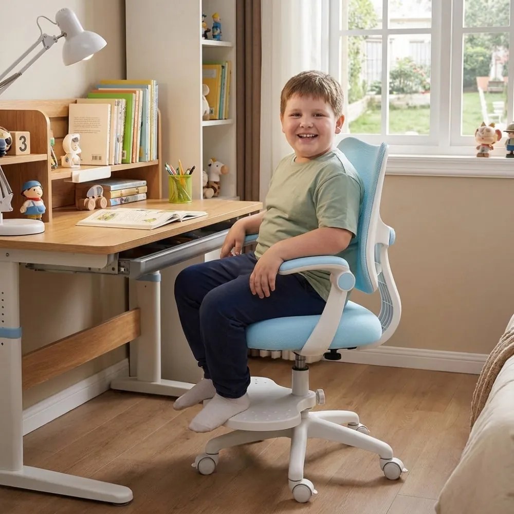 Dětská rostoucí židle Neoseat JUNI 022 — látka, pratelný potah, modrá