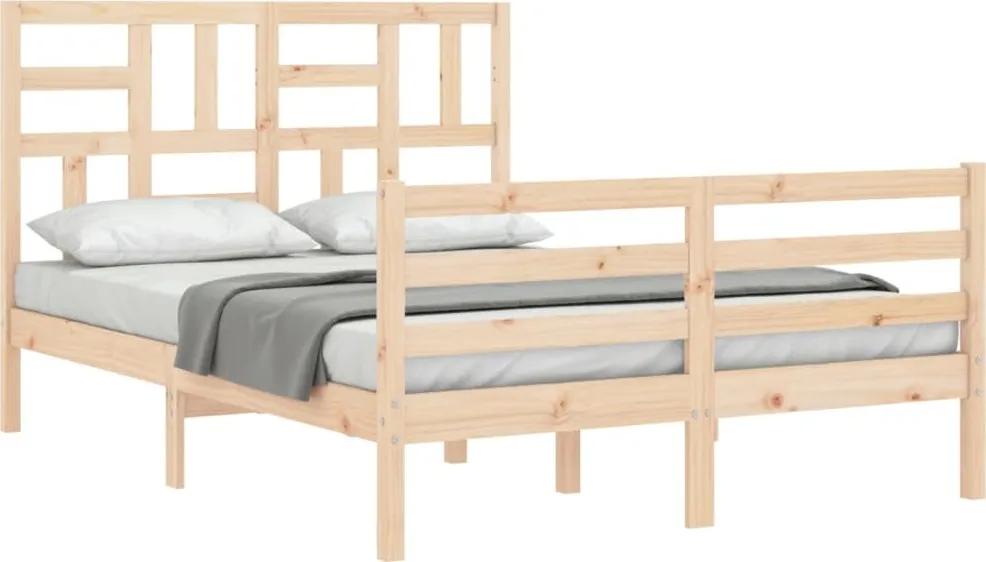 vidaXL Rám postele s čelem 120 x 200 cm masivní dřevo [3194894] Barva: Černá