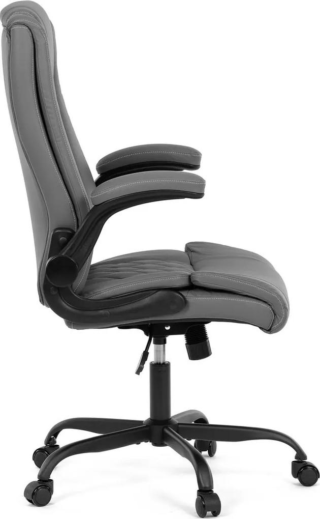 Autronic Kancelářská židle, šedá ekokůže, taštičkové pružiny, kovový kříž, kolečka na tvrdé podlahy KA-Y344 GREY