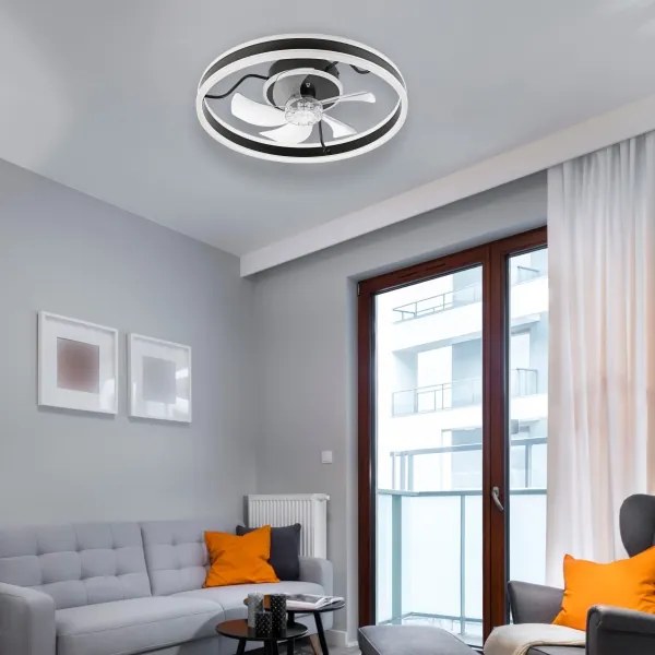 LED Stropní svítidlo s ventilátorem APOLLO LED/38W/230V černá + DO