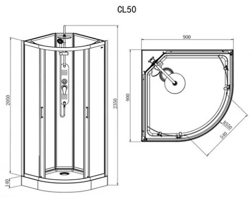 MONTÁŽ BEZ SILIKONU - Sprchový box EPIC 1 90x90x235 (CL50)