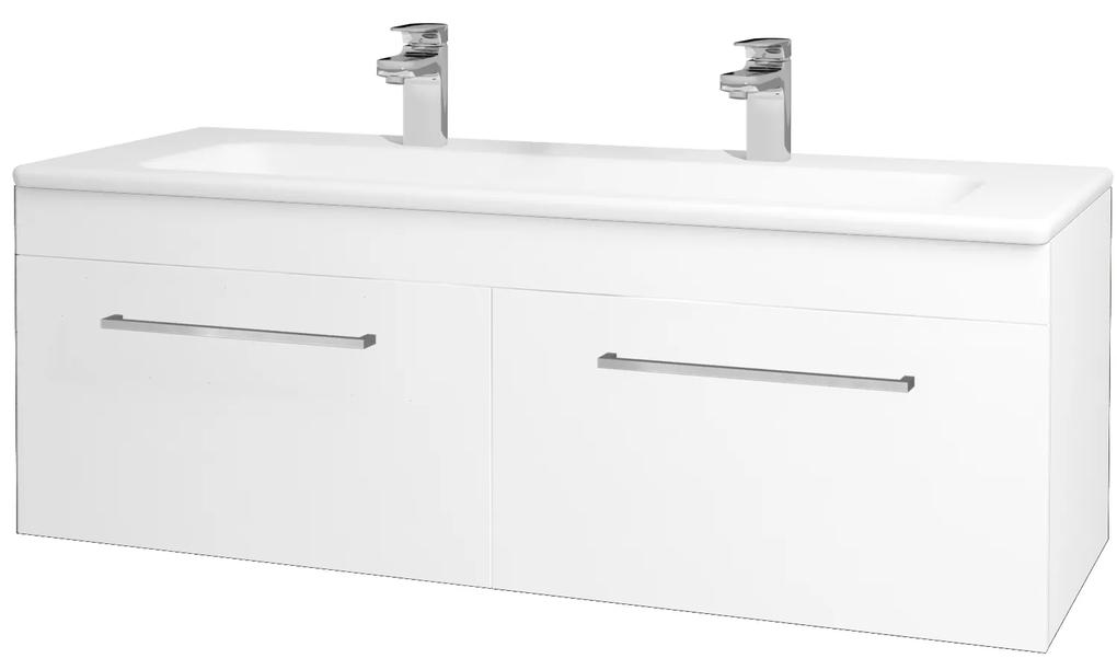 Dřevojas Koupelnová skříň ASTON SZZ2 120 Varianta: N01 Bílá lesk / Úchytka T02 / D17 Colorado