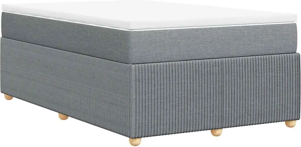 Box spring postel s matrací světle šedá 120x190 cm textil 3285553