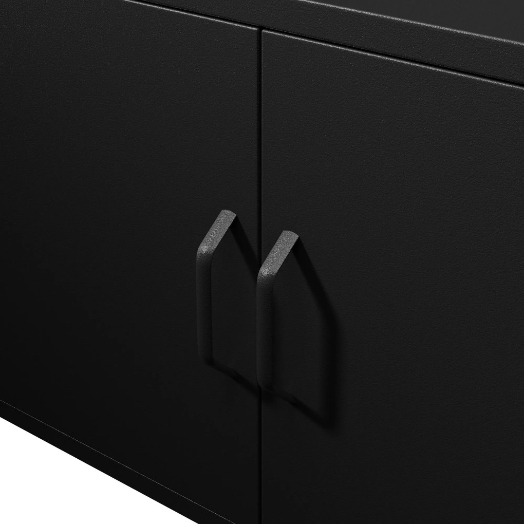 TV skříňka kovová na nožičkách černá, 1150x595x400 mm: ROSA Modern