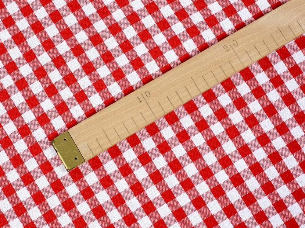 Biante Bavlněný povlak na polštář s lemem Olivia OL-008 Červeno-bílá kostka malá 35 x 45 cm