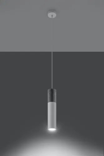 Lustr SOLLUX Borgio 1 GU10 1x40W bez zdroje SL.0647 beton a ocel bílá