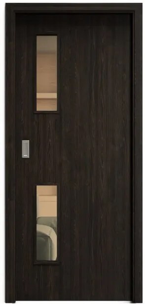 SAPELI ELEGANT KOMFORT M32 - CPL LAMINÁT - POSUVNÉ DVEŘE VČ. ZÁRUBNĚ - Wenge Průchozí šířka (cm): 110, Průchozí výška (cm): 210, Typ skla: Satináto bílé