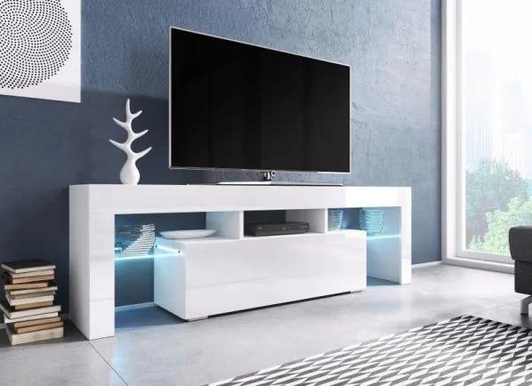 Televizní stolek Toro bílá/bílý lesk