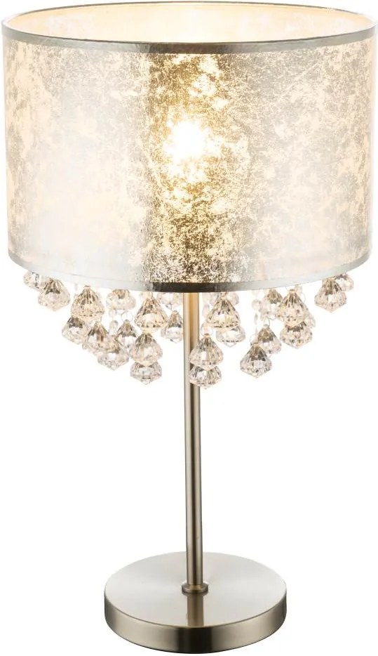 Designová stolní lampa s křišťály AMY, stříbrná Globo AMY 15188T3
