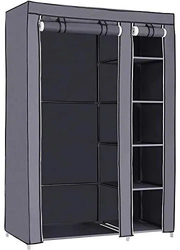 XL látková skříň s tyčí na oblečení, 175x110x45 cm