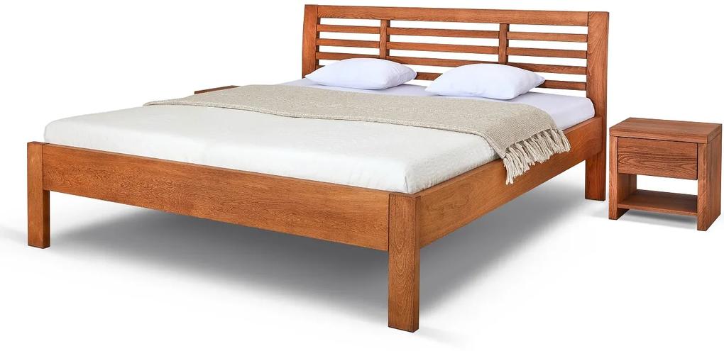 Postel Postelia GABRIELA Buk 140x200 - Dřevěná postel z masivu, bukové dvoulůžko o šíři masivu 4 cm