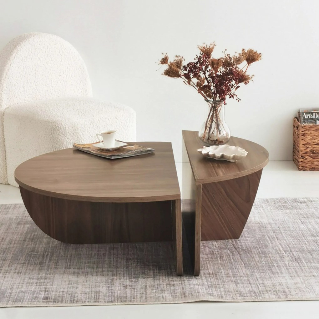 Hanah Home Konferenční stolek Podium - Walnut, Ořech