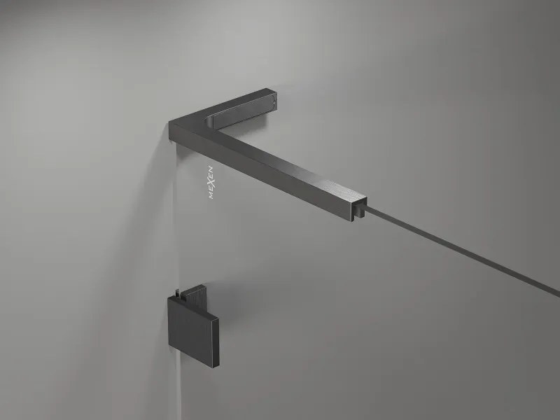 Mexen Lunar L sprchová stěna levá 70 x 200 cm, 8mm čiré sklo, broušený grafit, 830L-070-000-66-00-L