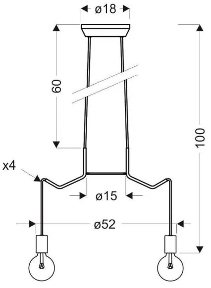 Lustr na lanku BASSO 4xE27/40W/230V bílá