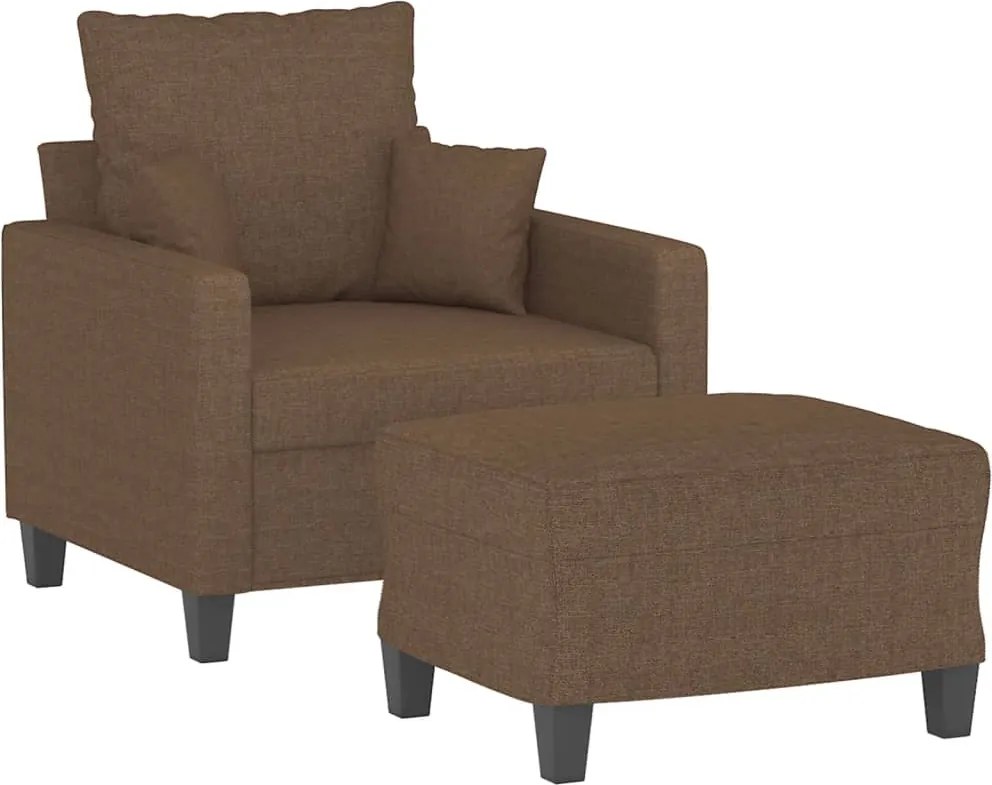 Křeslo s podnožkou hnědé 60 cm textil 3201084