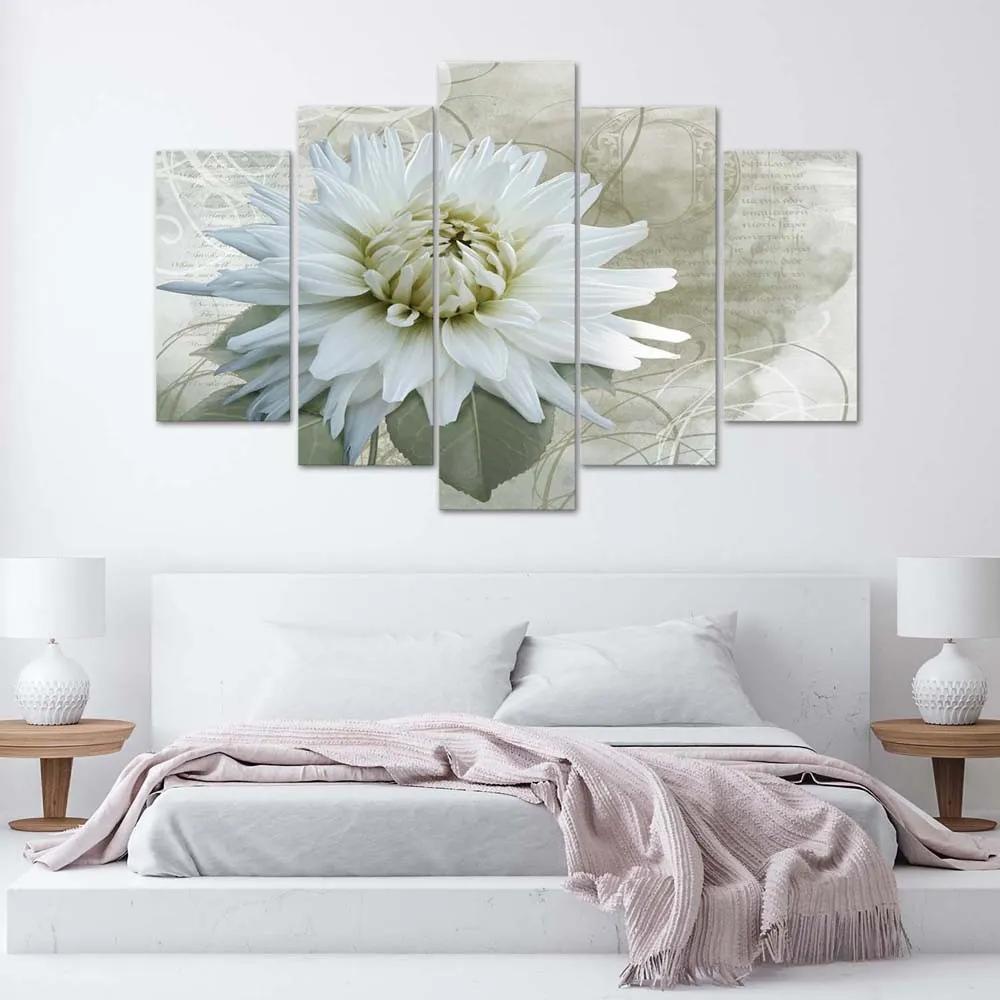 Gario Obraz na plátně Bílá květina - 5 dílný Rozměry: 100 x 70 cm