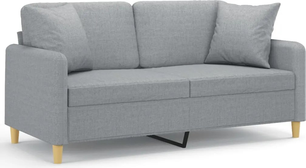 2místná pohovka s polštáři světle šedá 140 cm textil 3200909