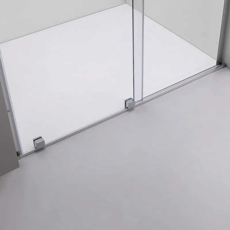 BPS-koupelny Posuvné sprchové dveře HYD-ATA 100 chrom/transparent pro instalaci do niky - bez vaničky