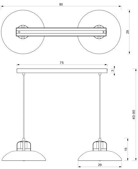 Brilagi - LED Lustr na lanku FLAMENGO 2xE27/60W/230V modrá