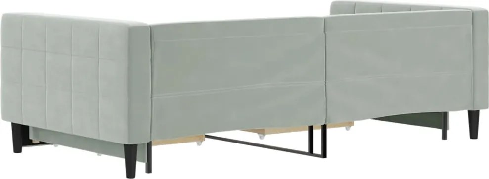 Válenda s přistýlkou a zásuvkami světle šedá 100 x 200 cm samet 3196746