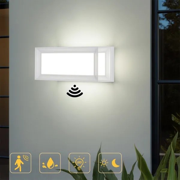 Brilagi - LED Venkovní nást. svítidlo se senzorem PARKER LED/12W/230V bílá IP44