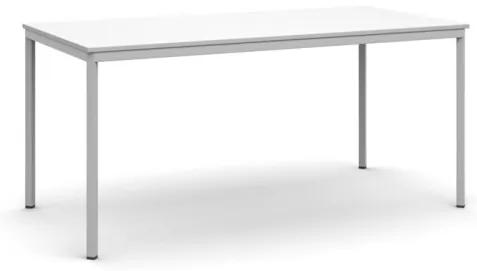 Jídelní stůl, 1600 x 800 mm, deska bílá, podnož sv. šedá
