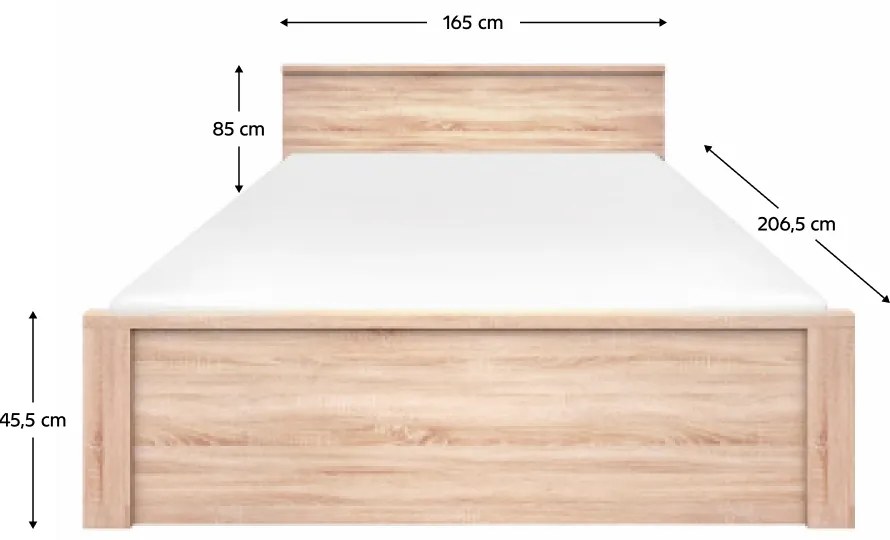 Kondela Postel, 160x200, dub sonoma, NORTY TYP 8