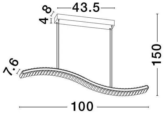 Nova Luce Závěsné designové svítidlo Aurelia, zlaté, d. 100cm