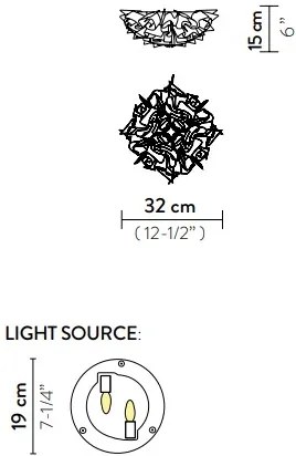 Slamp Veli prisma mini, stropní designové svítidlo, 2x5W E14, prům. 32cm