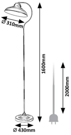 Rabalux 5310 - Stojací lampa DRAGAN 1xE27/60W/230V