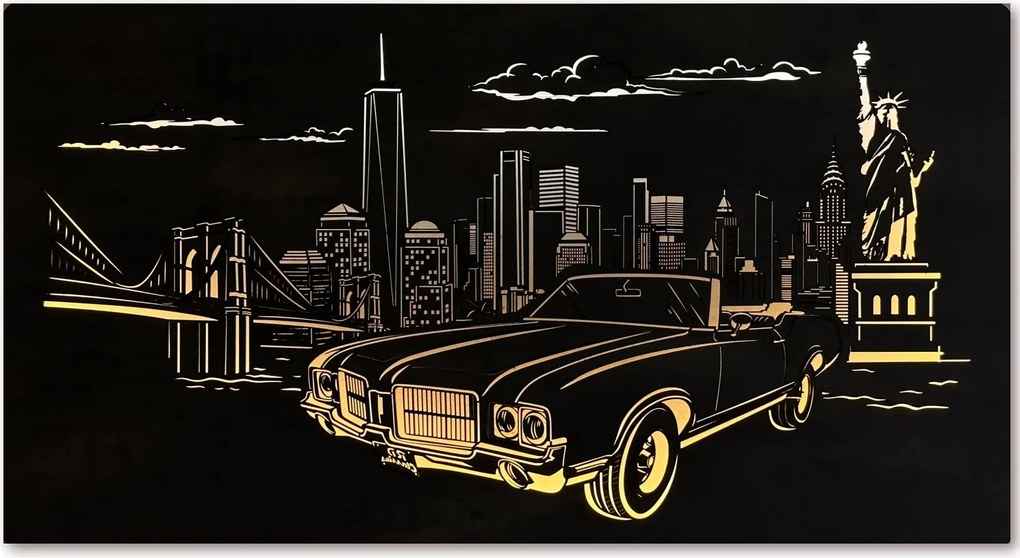 Li-Go "New York" světelný obraz 230V 110x60 cm provedení povrchu: dub