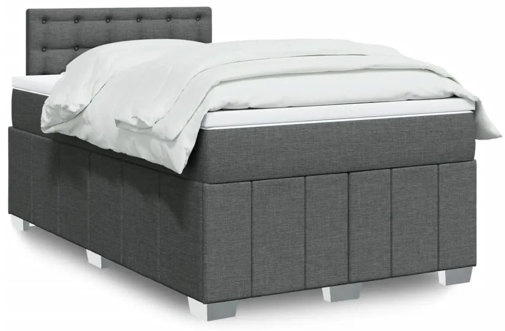Box spring postel s matrací tmavě šedá 120x190 cm textil 3289322