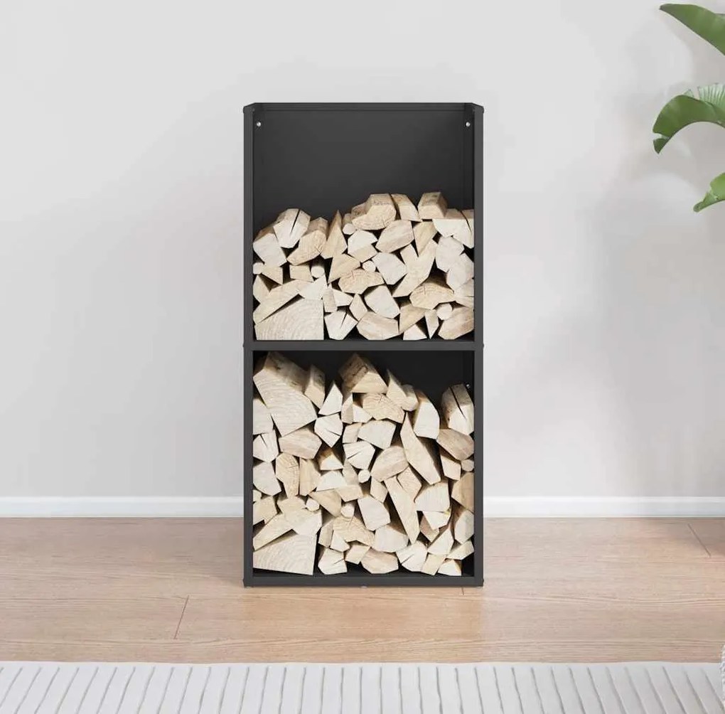 vidaXL Stojan na palivové dřevo Ocel válcovaná za studena [864187] Barva: Černá