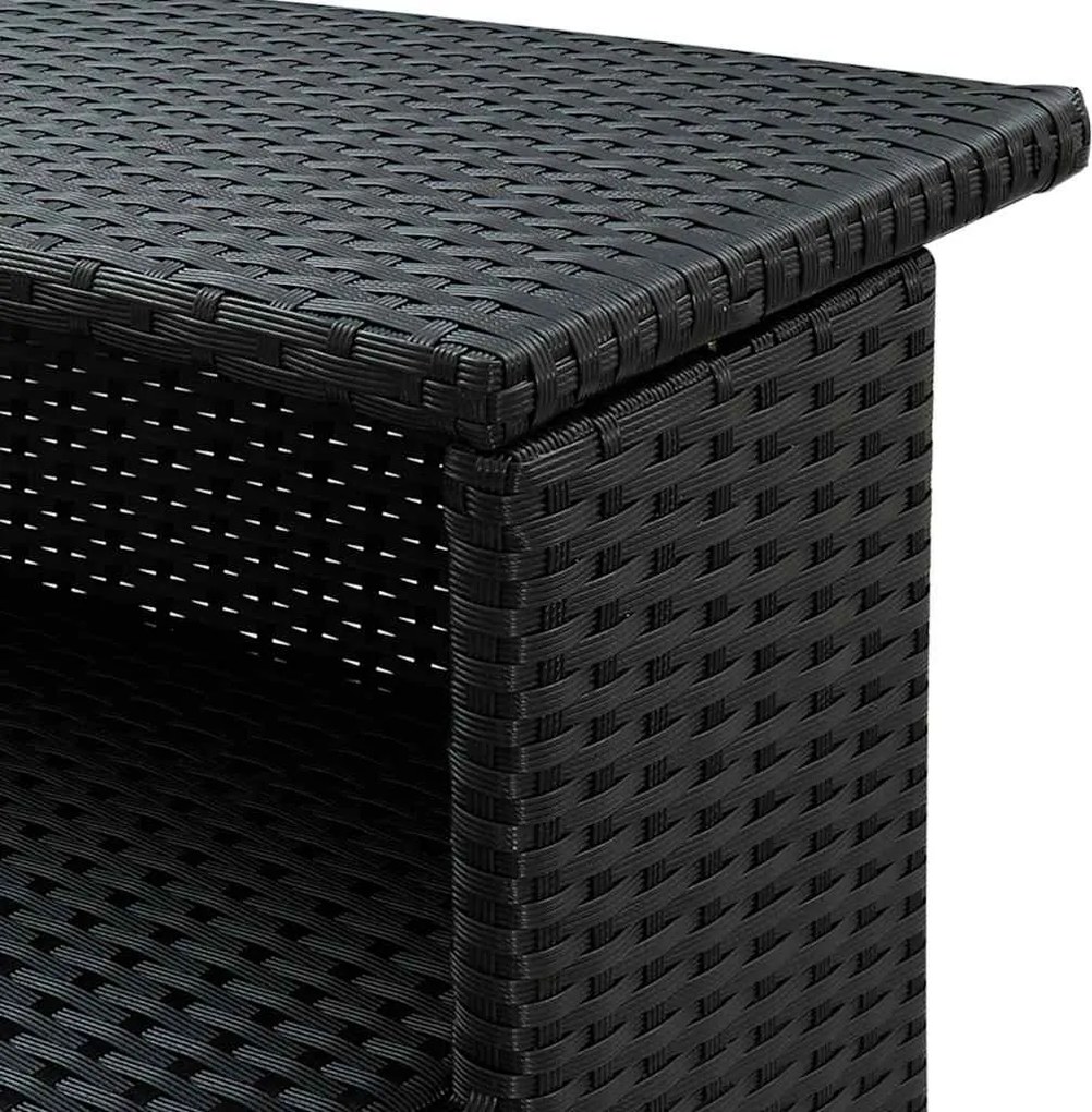 Zahradní barový stůl černý 120 x 55 x 110 cm polyratan 313468