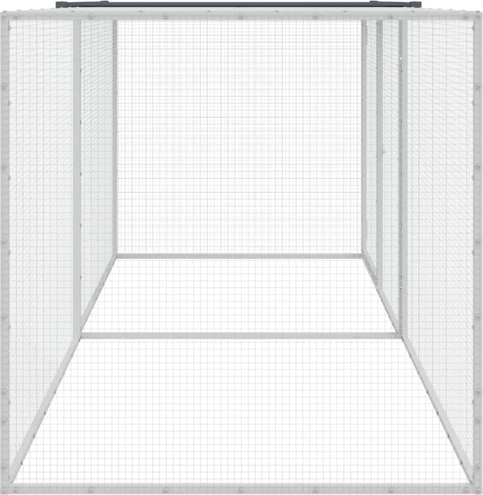 Klec pro kuřata se střechou antracitová 203 x 98 x 90 cm pozinkovaná ocel 3189039