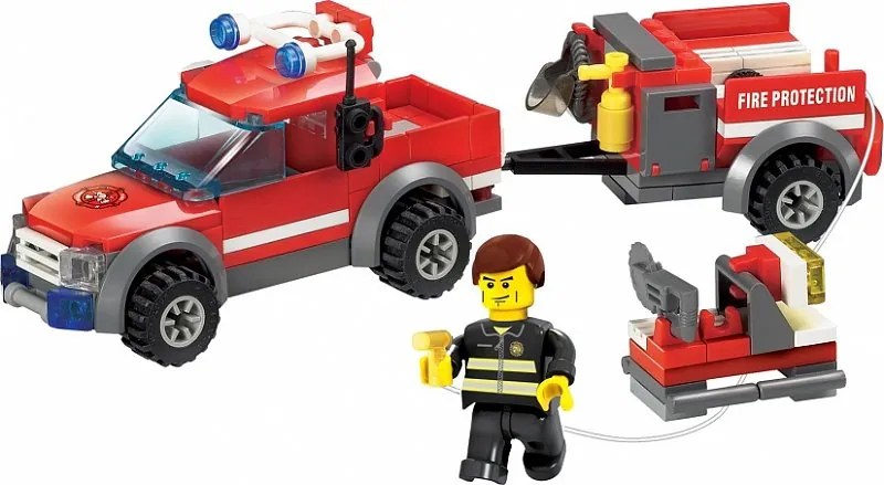 Blocki stavebnice Hasičské auto typ LEGO 143 dílů