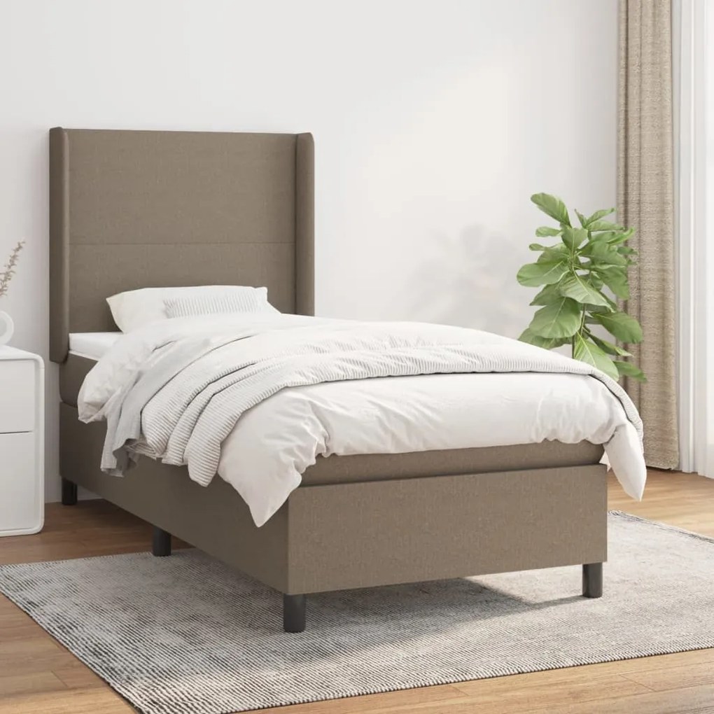 Box spring postel s matrací taupe 100 x 200 cm textil 3131253