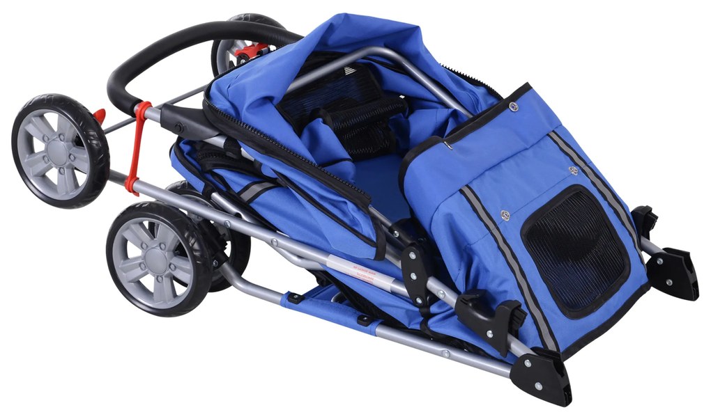 PawHut Kočárek pro psy Dog Buggy Pet Dog Buggy Stroller Jogger Trailer Blue | Aosom