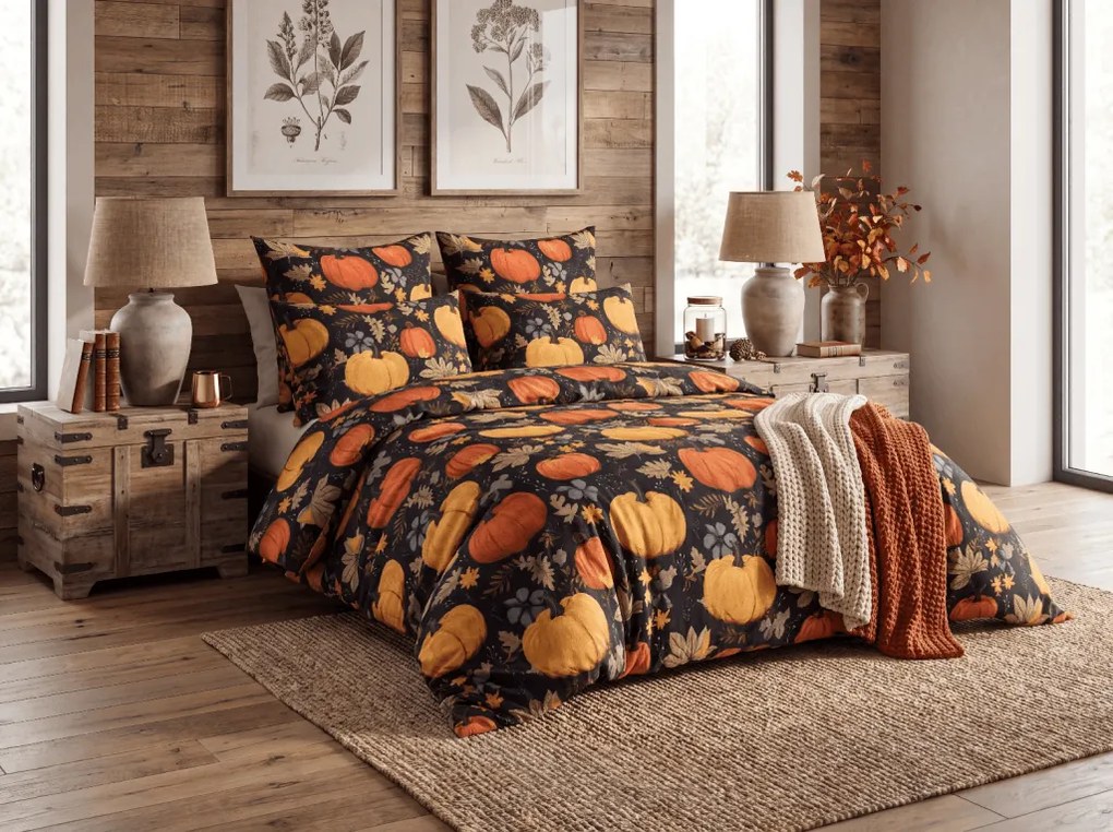 Povlečení z mikrovlákna ORANGE PUMPKINS barevné Rozměr povlečení: 70 x 90 cm | 140 x 200 cm