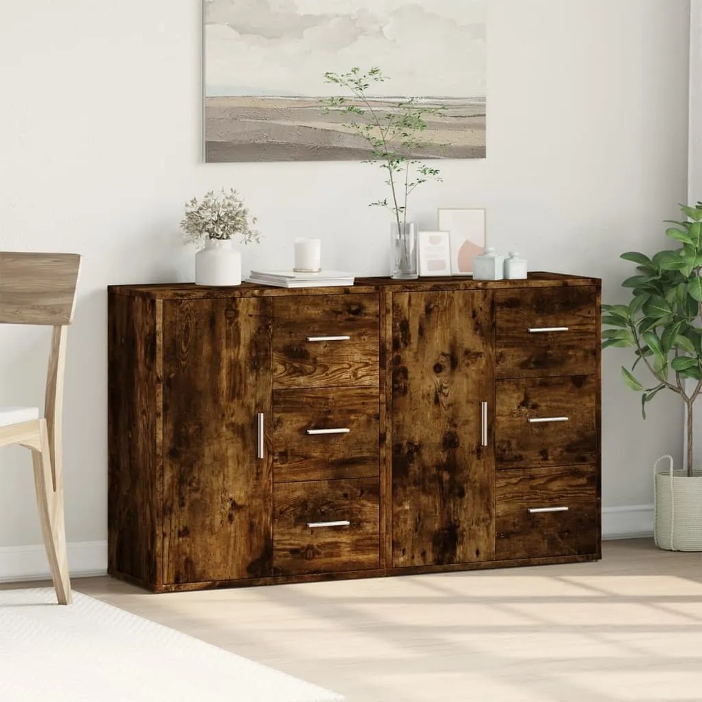 Příborníky 2 ks kouřový dub 60 x 31 x 70 cm kompozitní dřevo 3276557